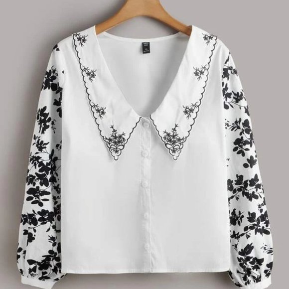 Tops | Pretty White Blouse | Poshmark